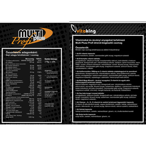Vitaking Multi Profi Plus 30 db - Akciósan, 6290 Ft-ért! - Multi-vitamin webáruház és 5 Bio ...