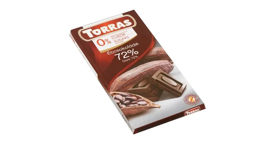 Torras Étcsokoládé 72% hozzáadott cukor nélkül 75g - Multi-vitamin ...