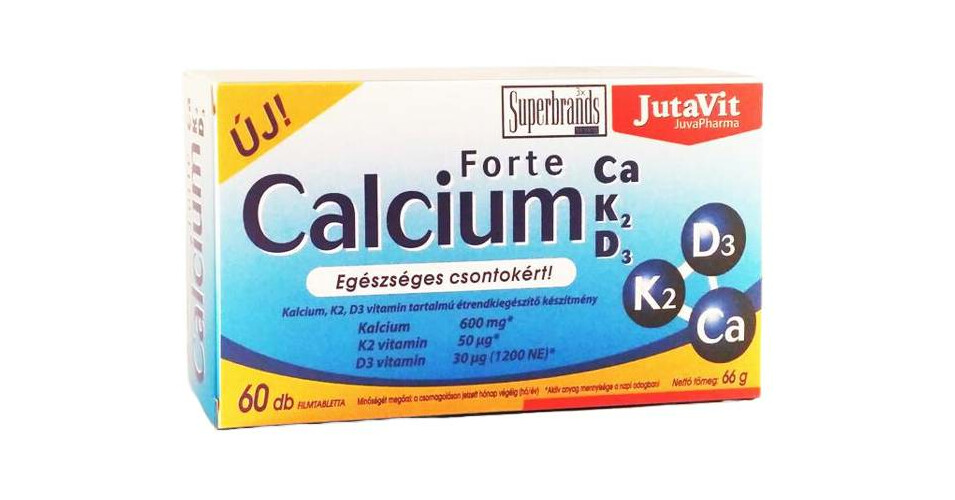 Jutavit Calcium Forte Ca/K2/D3 60 db Filmtabletta - Multi-vitamin ...
