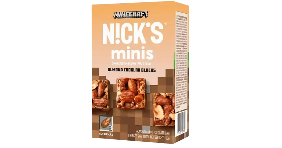 Nick's Minecraft Minis vegán mandula 8x 20 g - Multi-vitamin webáruház ...