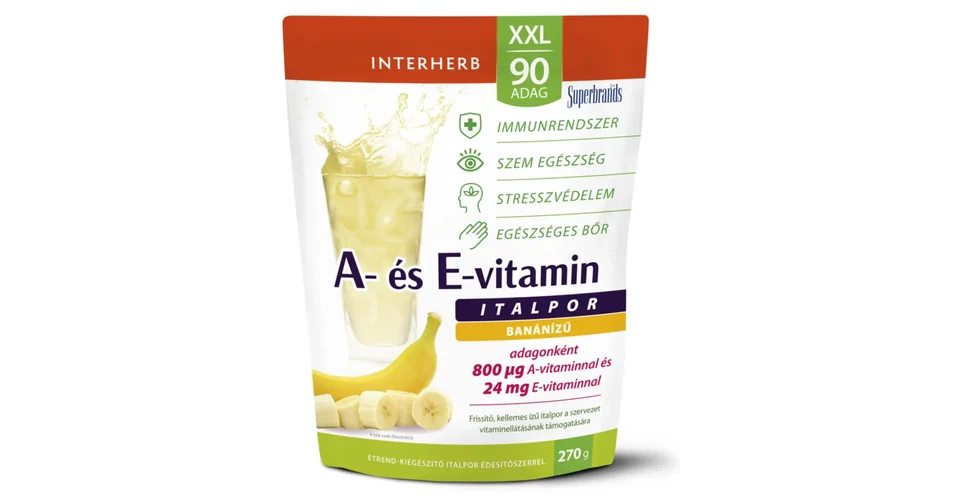 Interherb XXL 90 adag A+E vitamin Banán ízű italpor 270 g - Multi ...