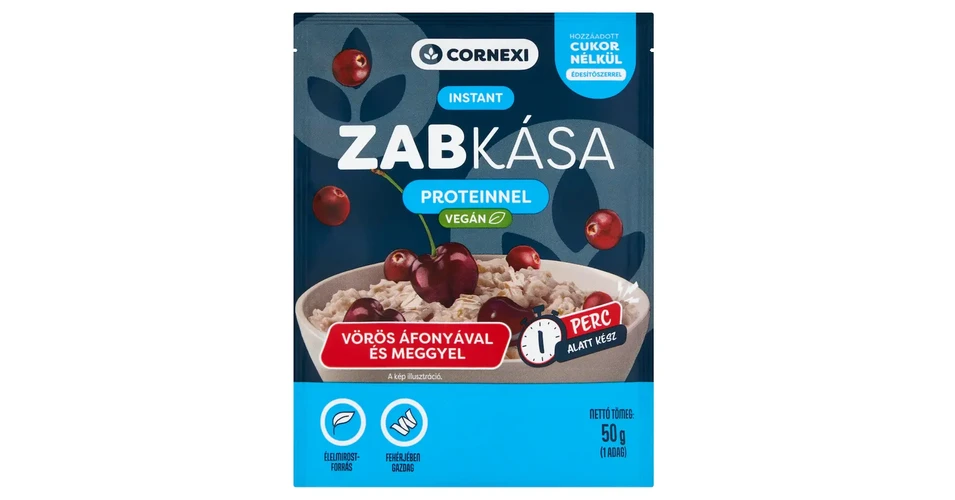 Cornexi Vörös áfonyás-meggyes protein zabkása édesítőszerrel, vegán 50g ...